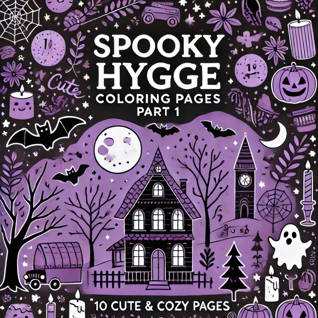 Spooky Hygge Coloring Pages Part 1 10 PDF Pages - Etsy Australia