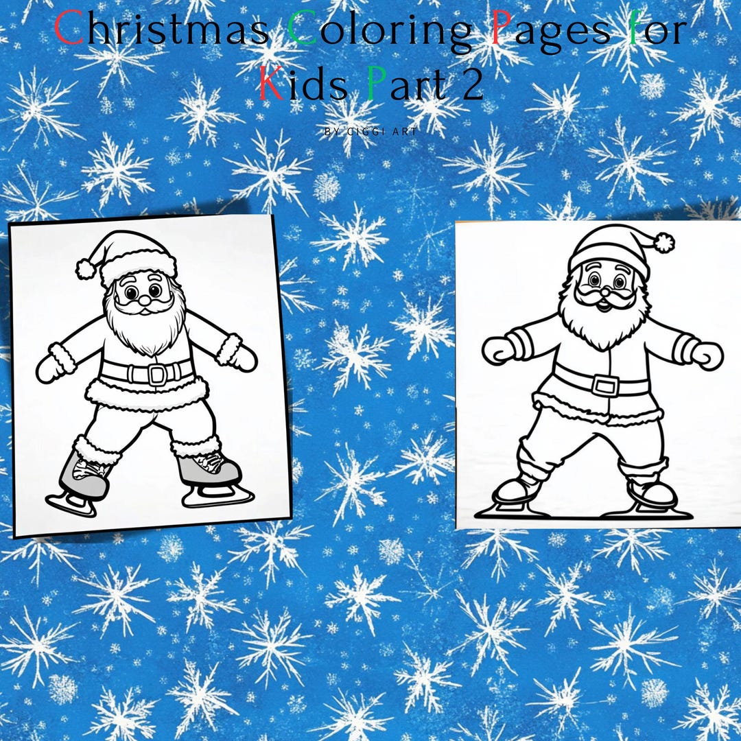 Christmas Coloring Pages for Kids Part 2 25 Printable Digital Downloads ...