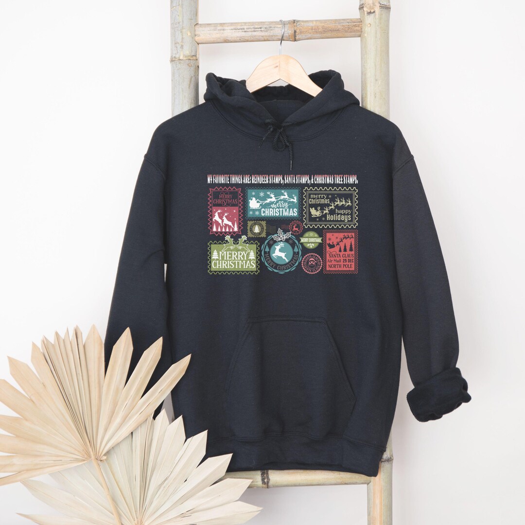 Christmas Stamps Hoodie, Postal Worker Shirt, Gift for Mail Carrier ...