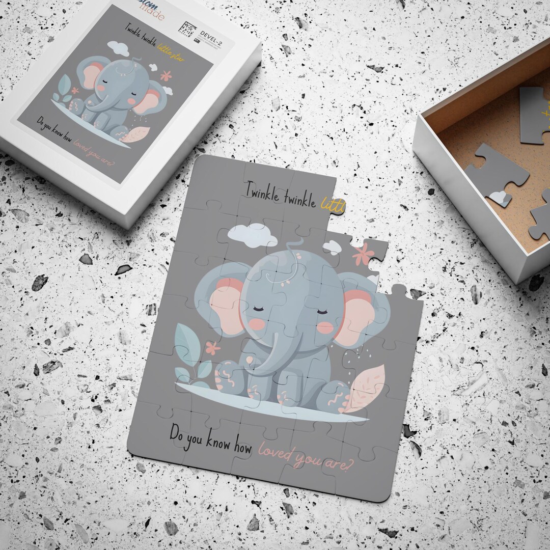 Children's Puzzle, Cute Baby Elephant, Twinkle Twinkle Little Star ...