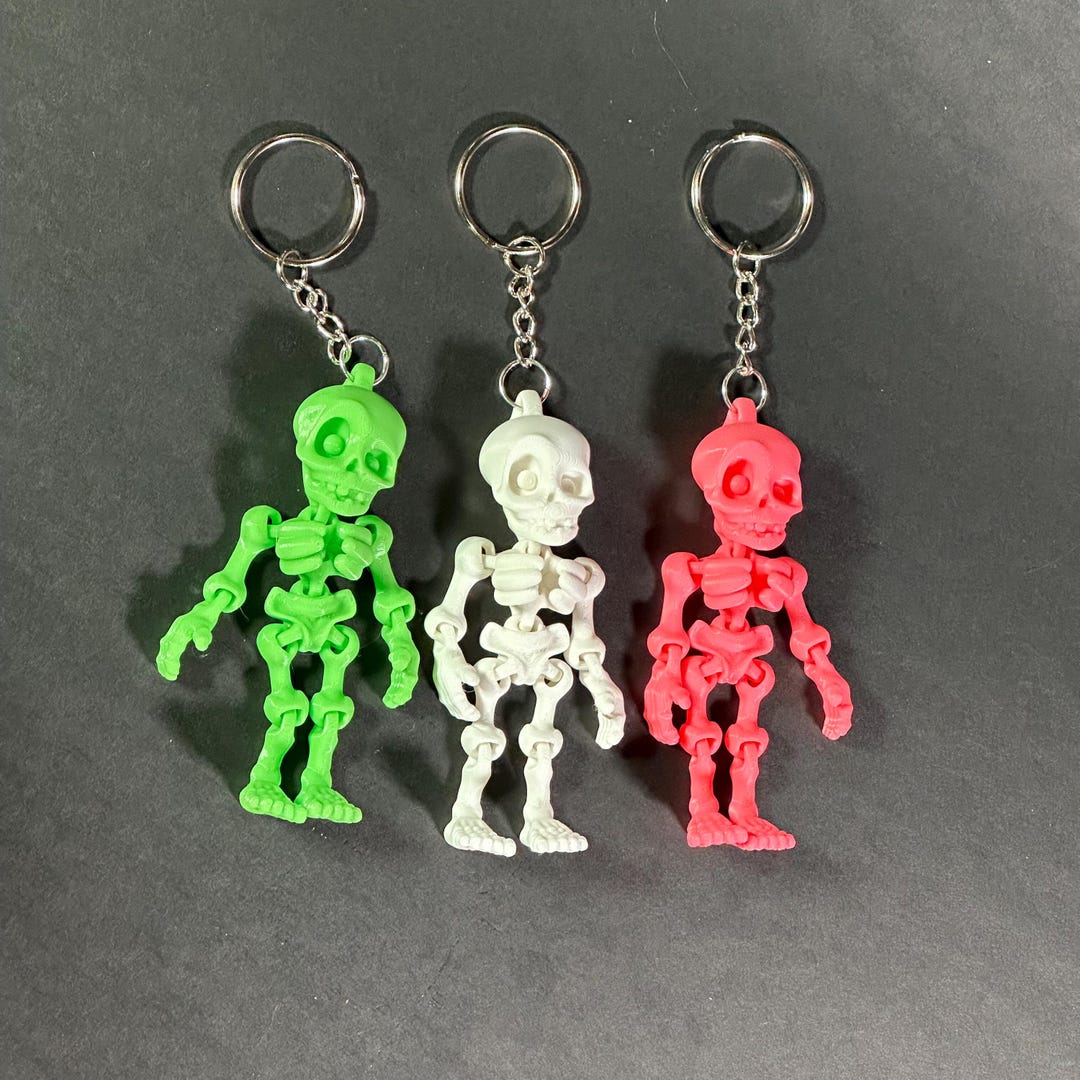 Flexi Skeleton Keychain 3D Printed - Etsy