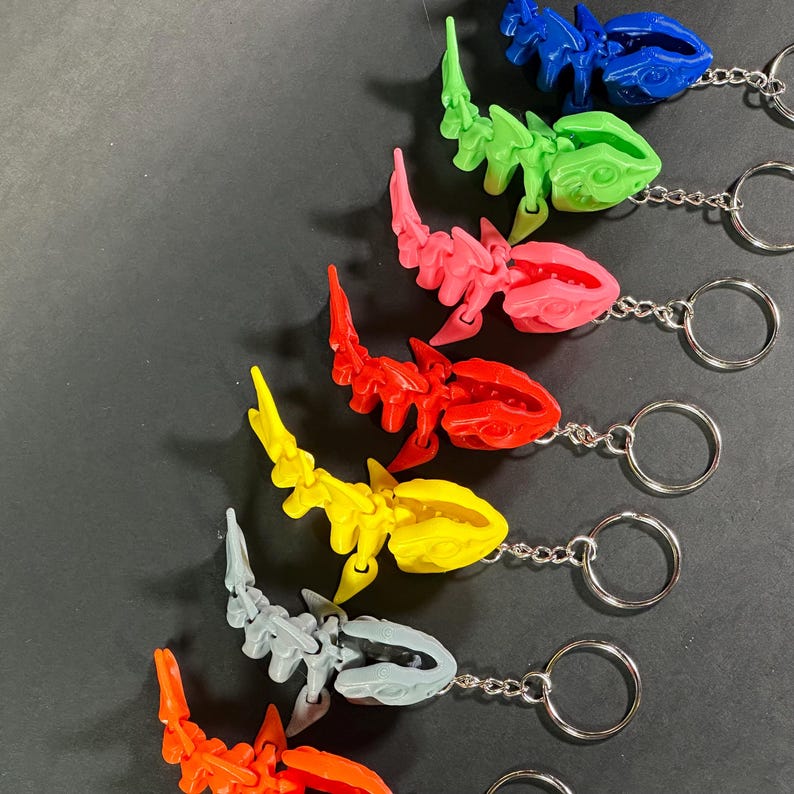 Flexi Skeleton Shark Keychain (3D Printed) - Etsy