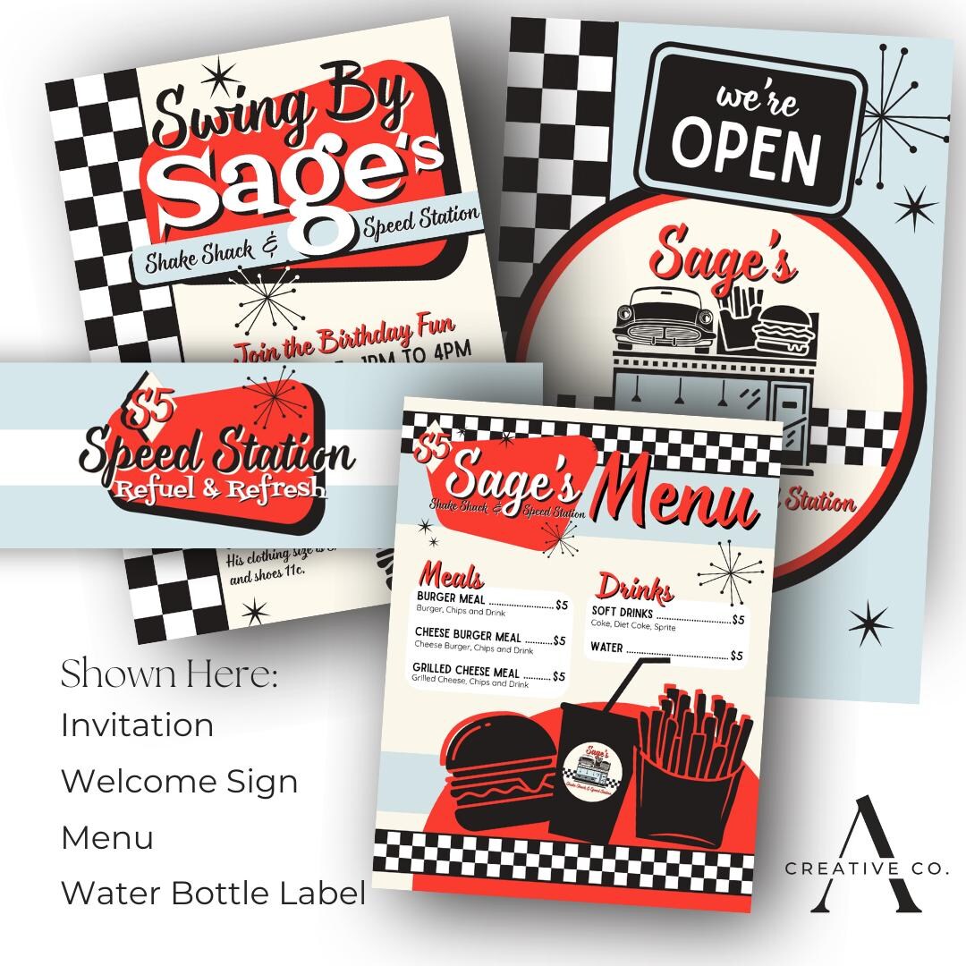 Custom Event Package – Invitations, Signs, Labels, Menus & More ...