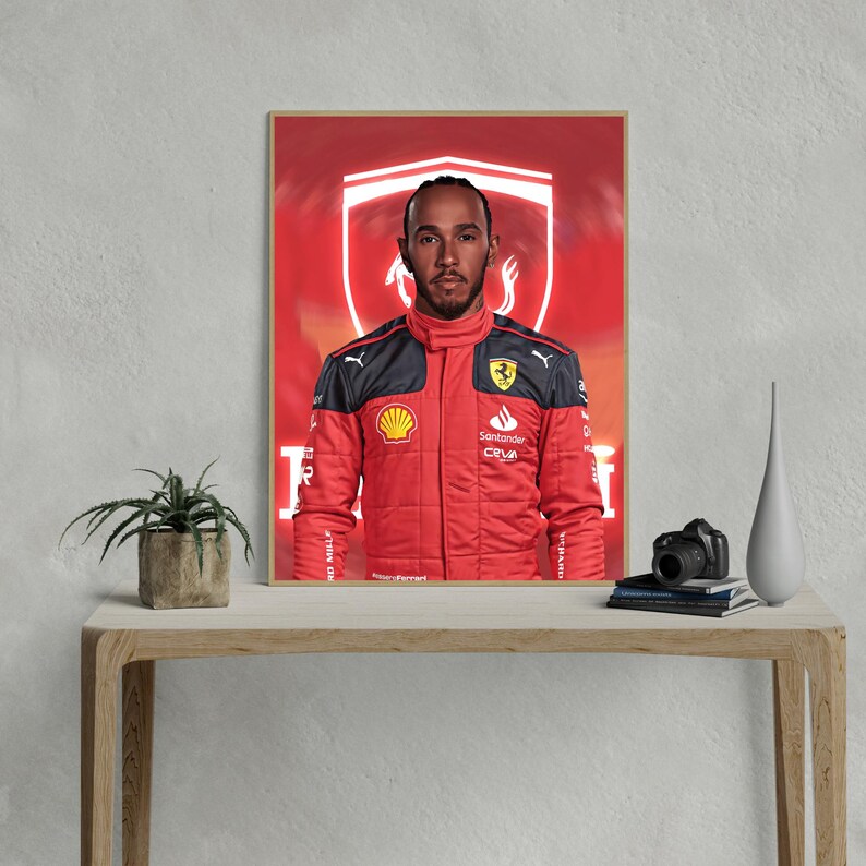 Lewis Hamilton in Ferrari Poster Digital Download Printable Wall Art ...