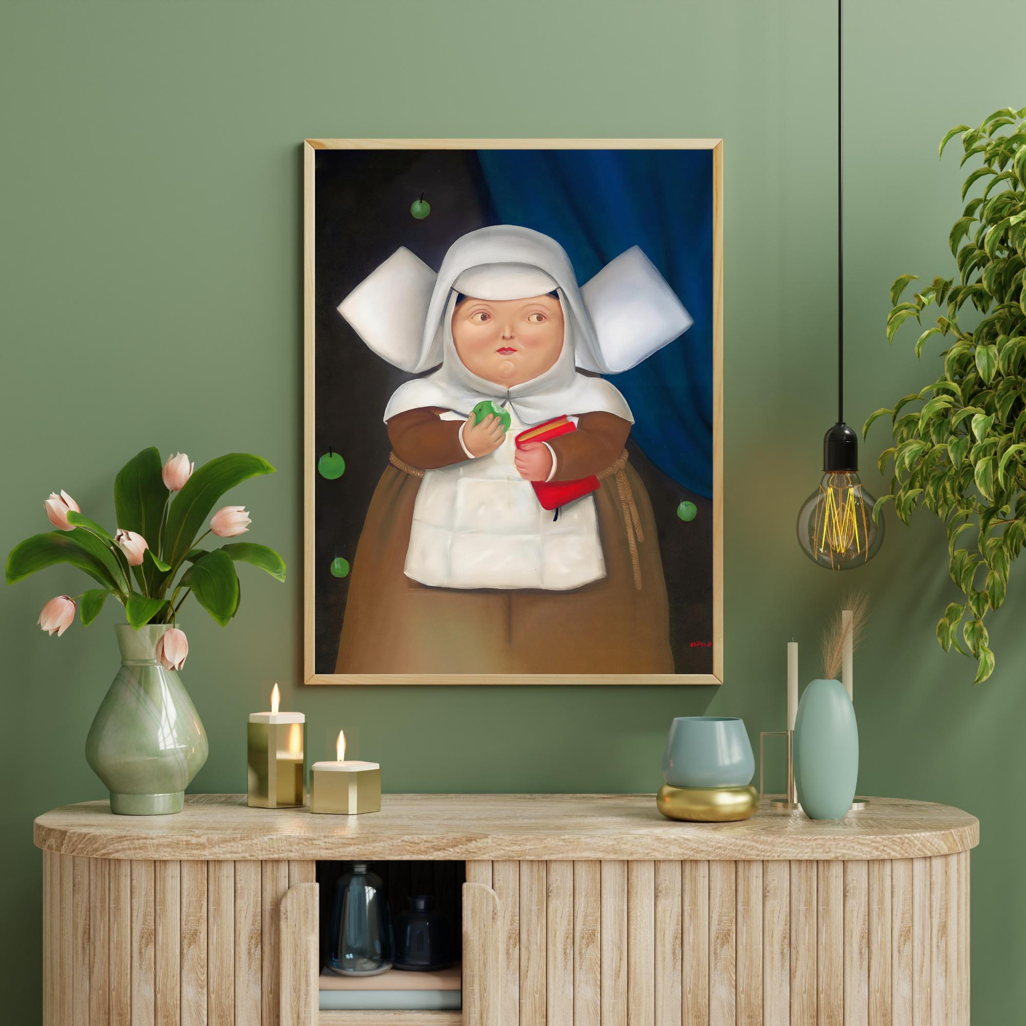 Nun Eating an Apple Fernando Botero Digital Download Printable Wall Art ...