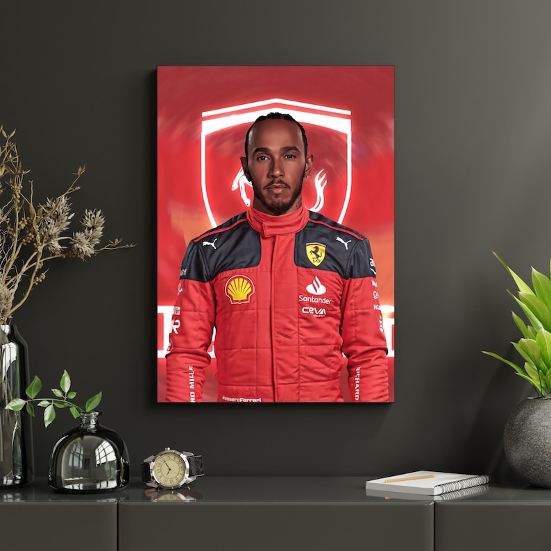 Lewis Hamilton in Ferrari Poster Digital Download Printable Wall Art ...