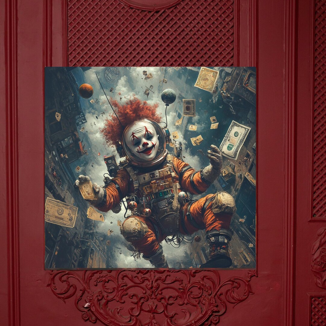 Art Digital Clown Creepy Carnival Clown Portrait Wall Art Digital Print ...