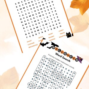 Spooky Word Search, Halloween Fun Activity, Party Game for Halloween ...