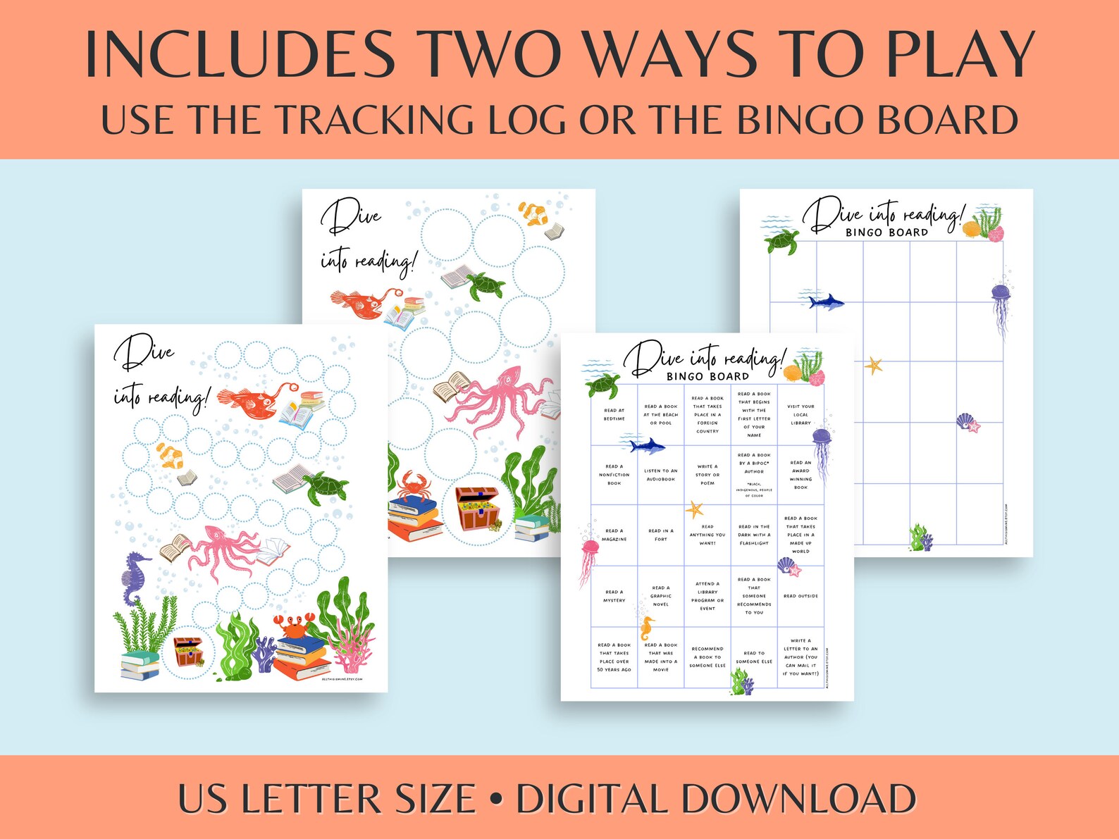 Summer Reading Game Printable, Summer Reading Challenge, Printable ...