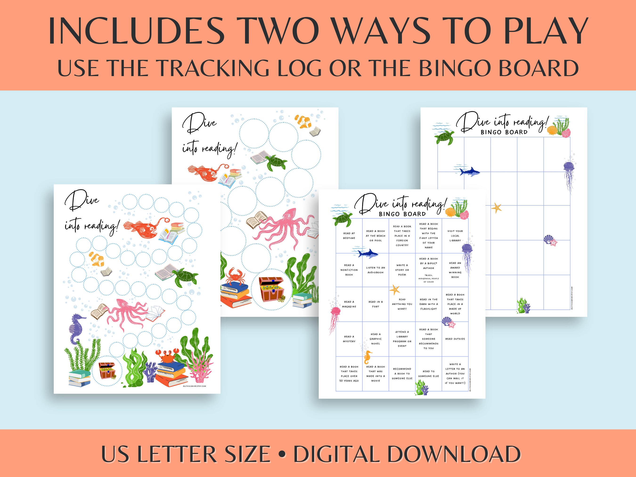 Summer Reading Game Printable, Summer Reading Challenge, Printable ...