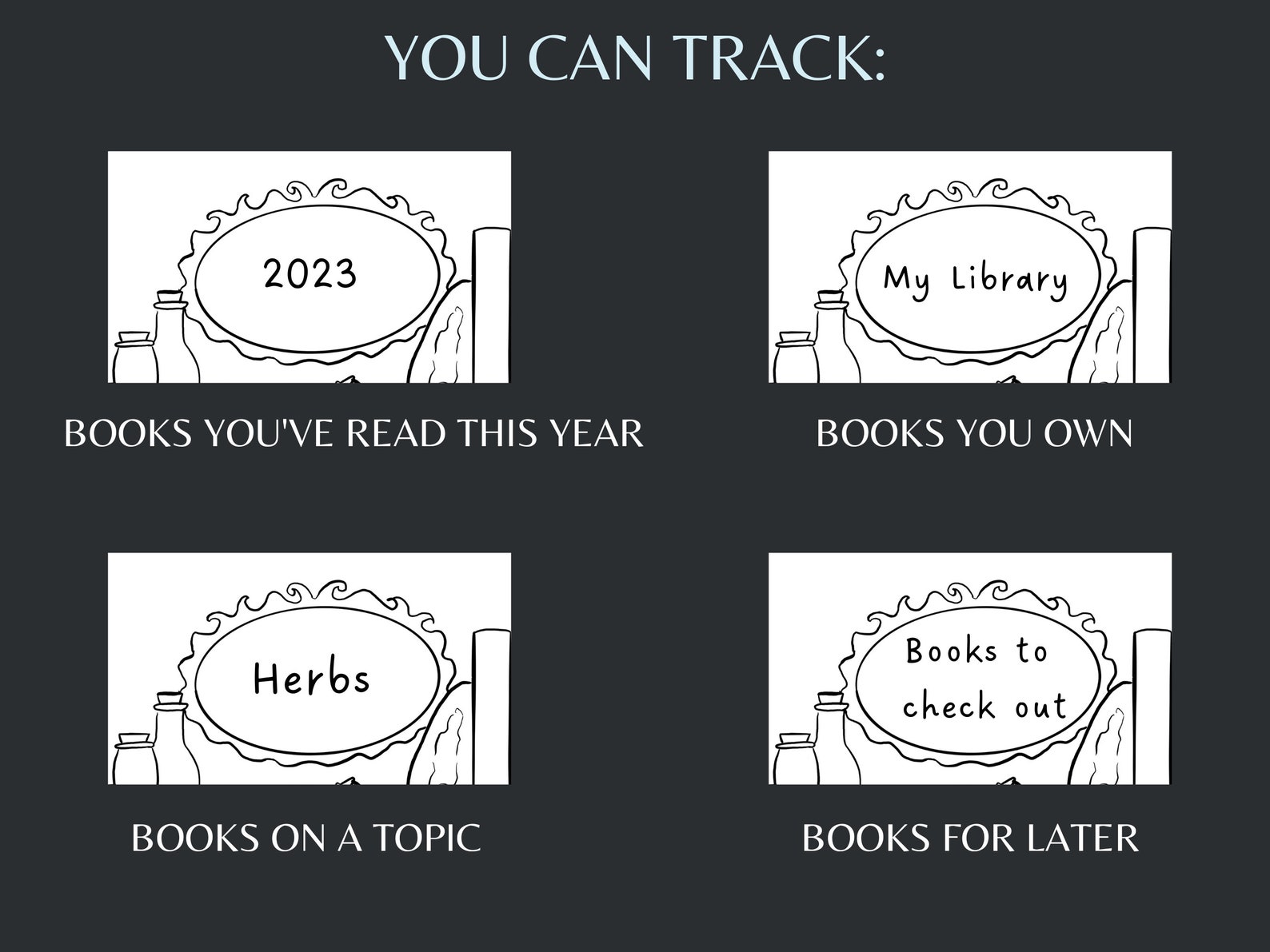 Witchy Book Log Magic Fantasy Bookshelf Tracker Printable Reading Log ...