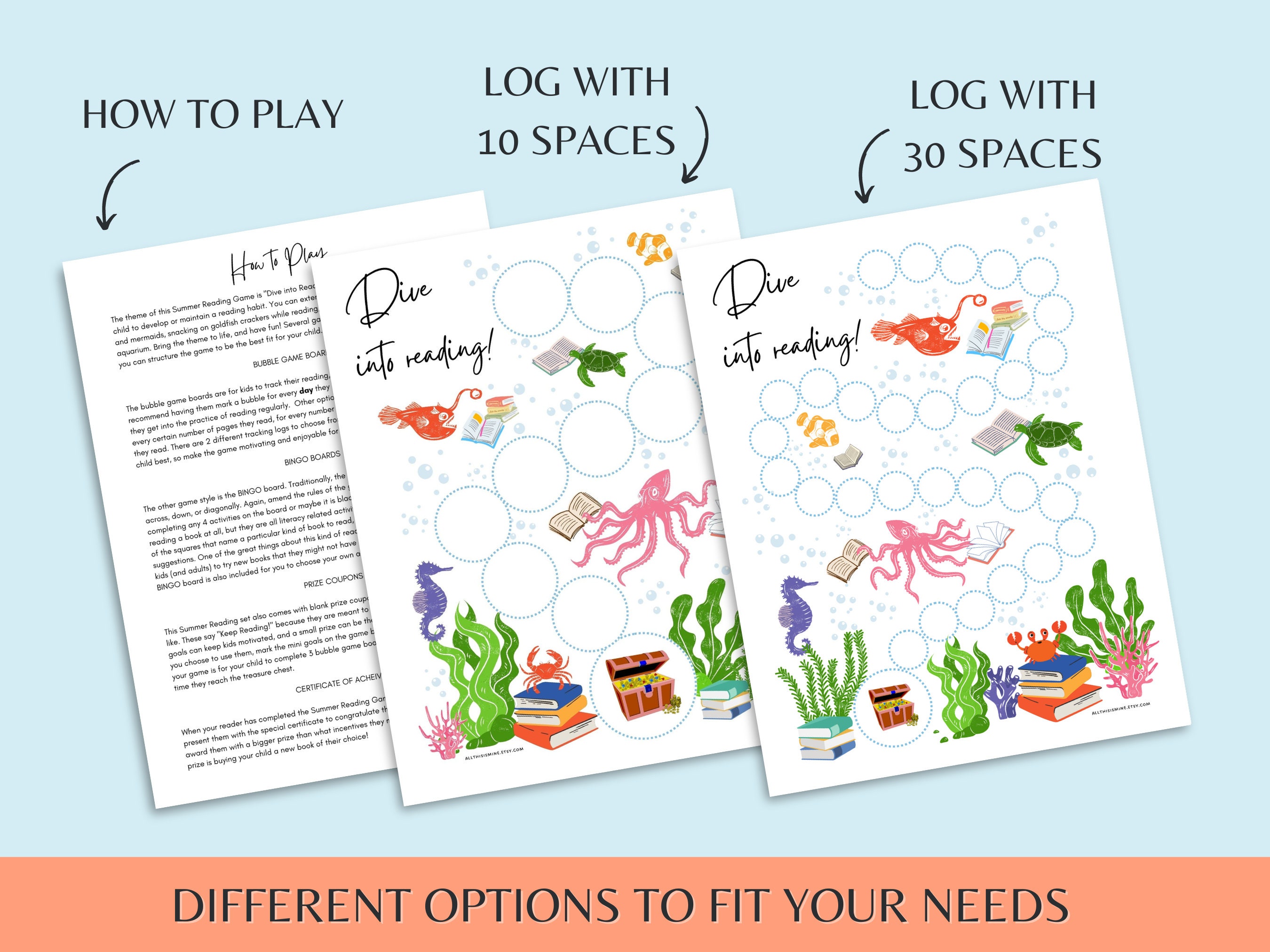 Summer Reading Game Printable, Summer Reading Challenge, Printable ...