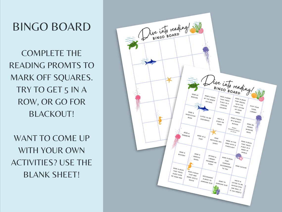 Summer Reading Game Printable, Summer Reading Challenge, Printable ...