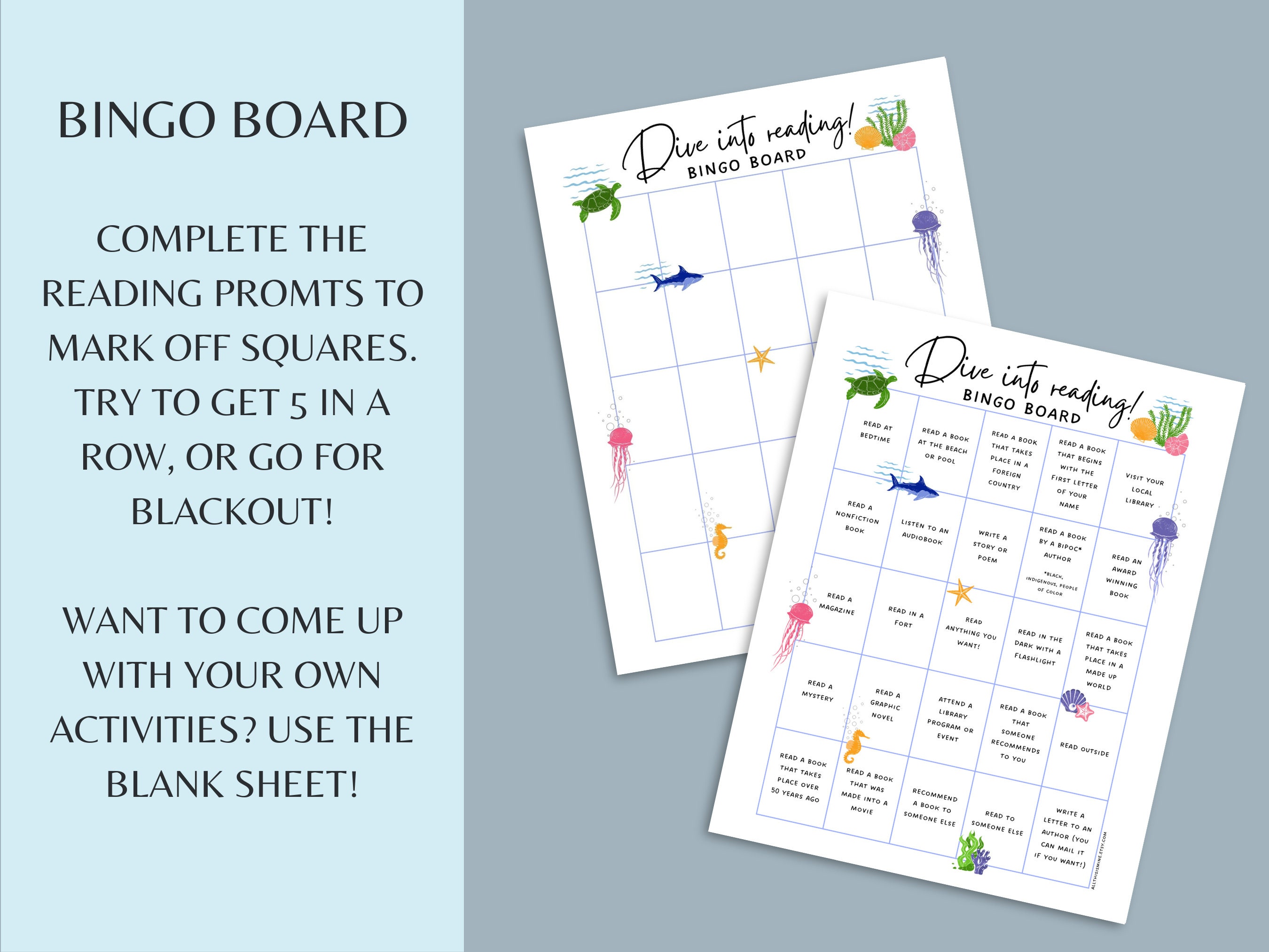 Summer Reading Game Printable, Summer Reading Challenge, Printable ...