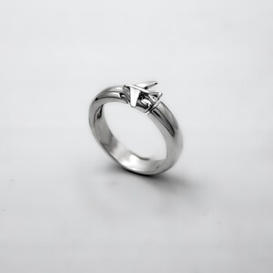 Silver Airplane Ring – Handmade Pilot Gift, Aviation Lover Jewelry ...