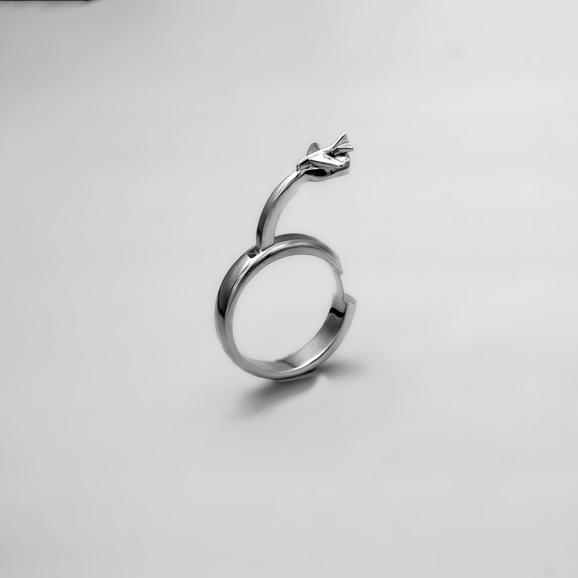 Silver Airplane Ring – Handmade Pilot Gift, Aviation Lover Jewelry ...