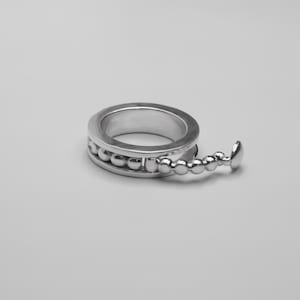 Sterling Silver Sphere Ring With Decorative Element – Unique Functional ...