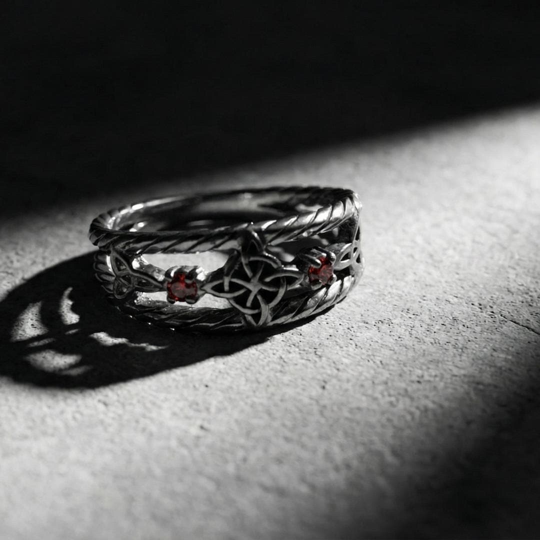 Handmade Gothic Silver Ring: Celtic Knot and Pagan Jewelry With ...