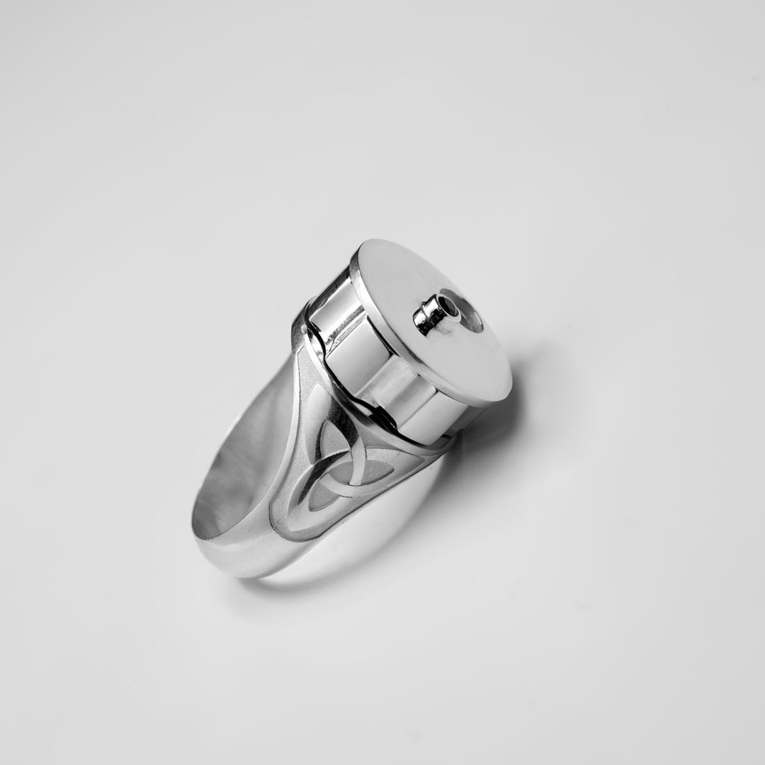 Sterling Silver Trinity Knot Ring With Hidden Compartment – Unique ...