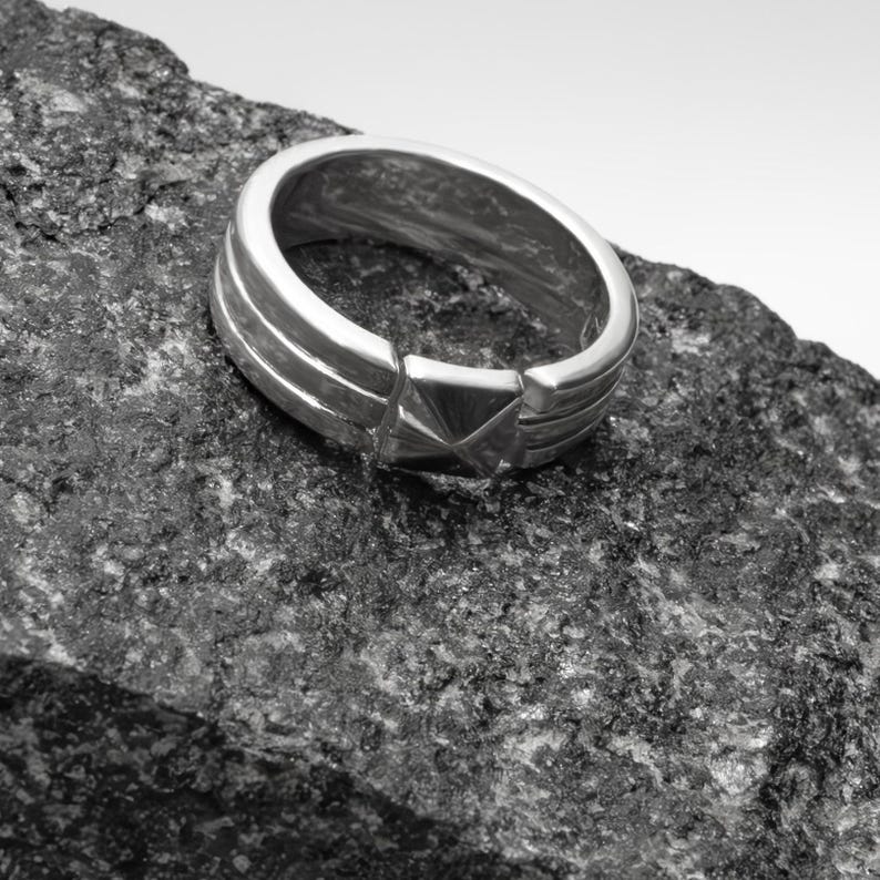Sterling Silver Flip Ring With Hidden Element - Unique Accessory Design ...