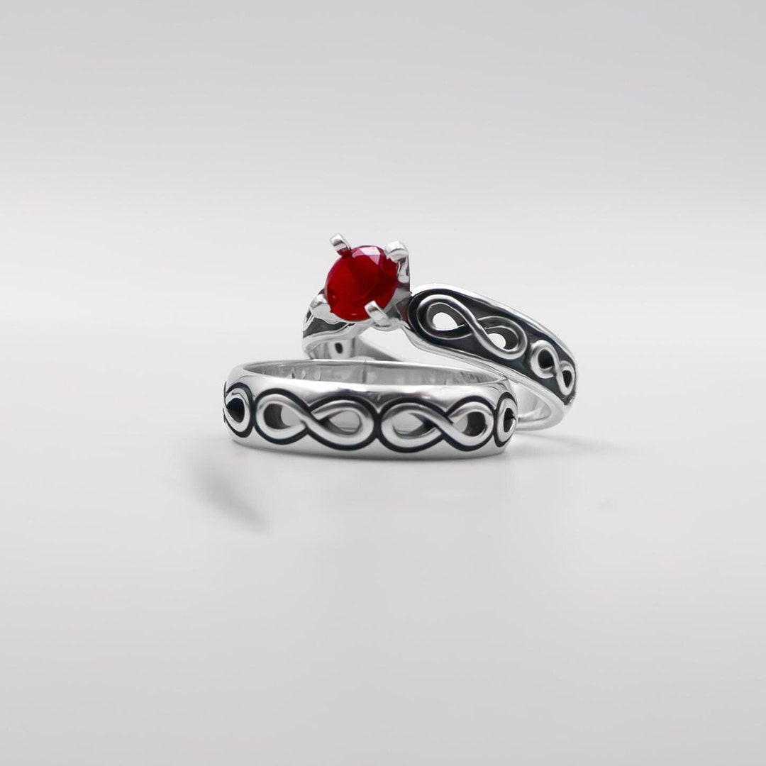 Handcrafted Infinity Symbol Wedding Bands for Eternal Love , Sterling ...