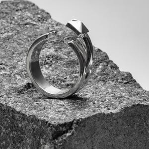 Sterling Silver Flip Ring With Hidden Element - Unique Accessory Design ...