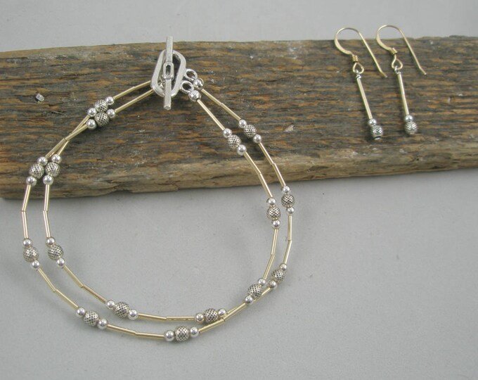 Silver and Gold Bracelet - Etsy
