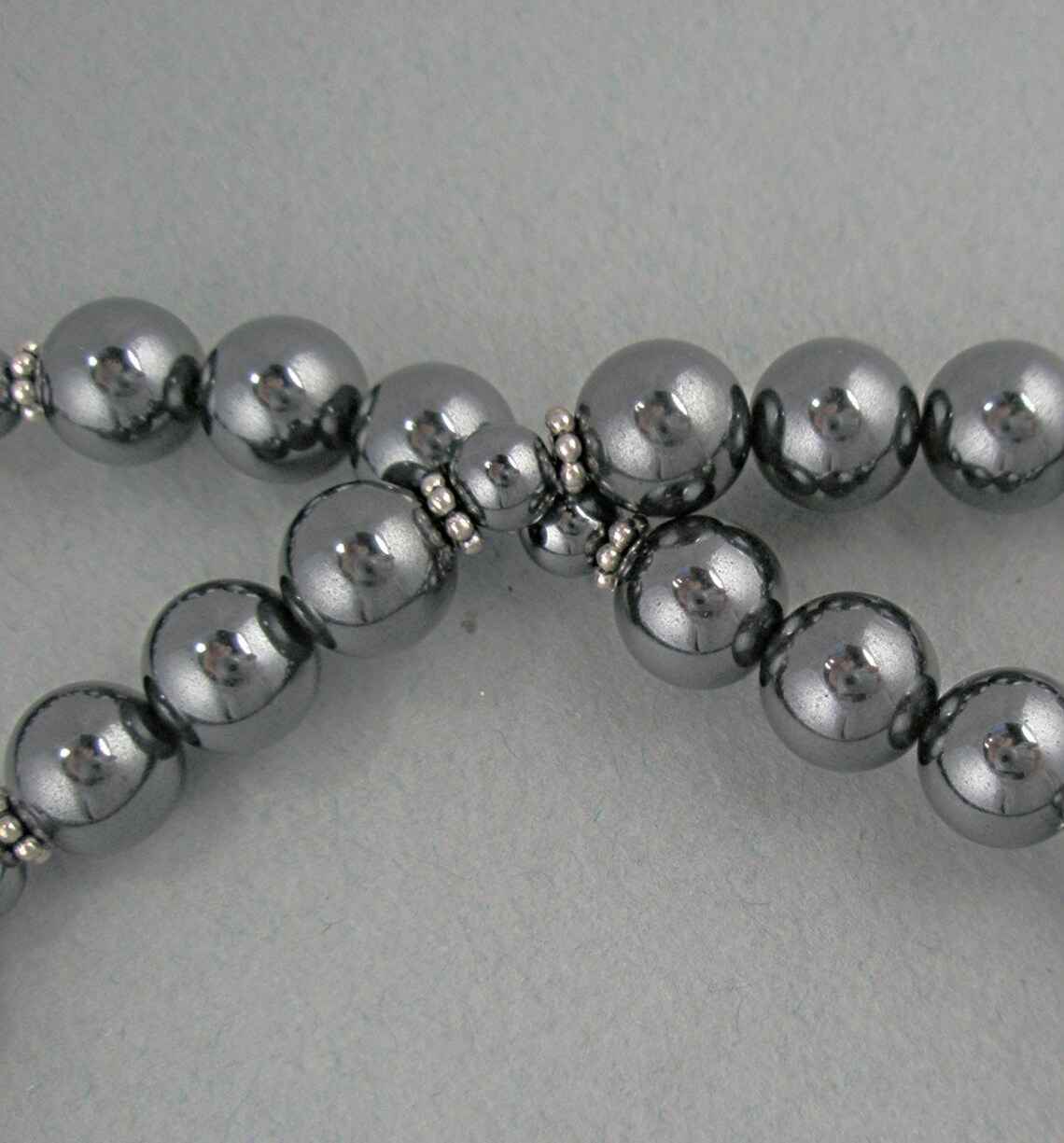 Long Shiny Dark Gray Hematite Necklace - Etsy