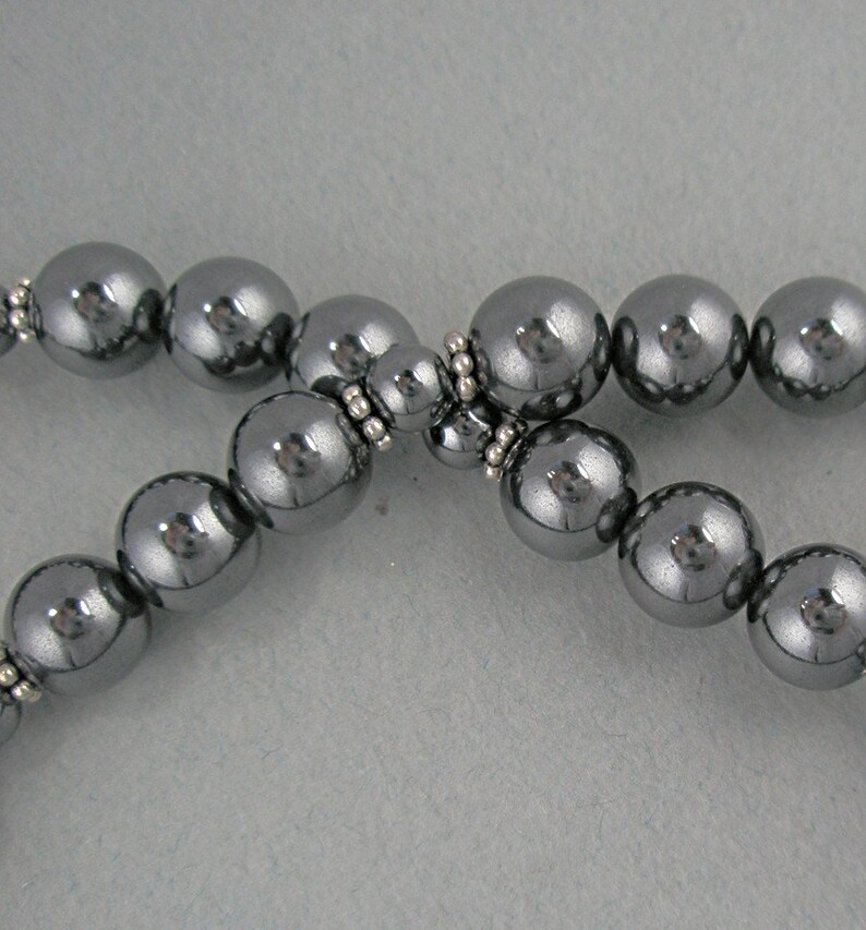 Long Shiny Dark Gray Hematite Necklace - Etsy