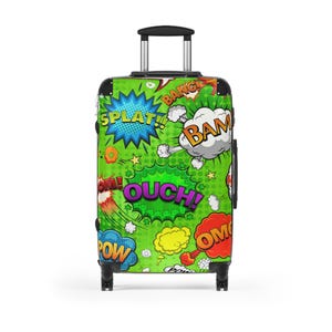 Comic Suitcase Fun Travel Bag, Luggage, Carry-on, Travel Gift, Weekend ...