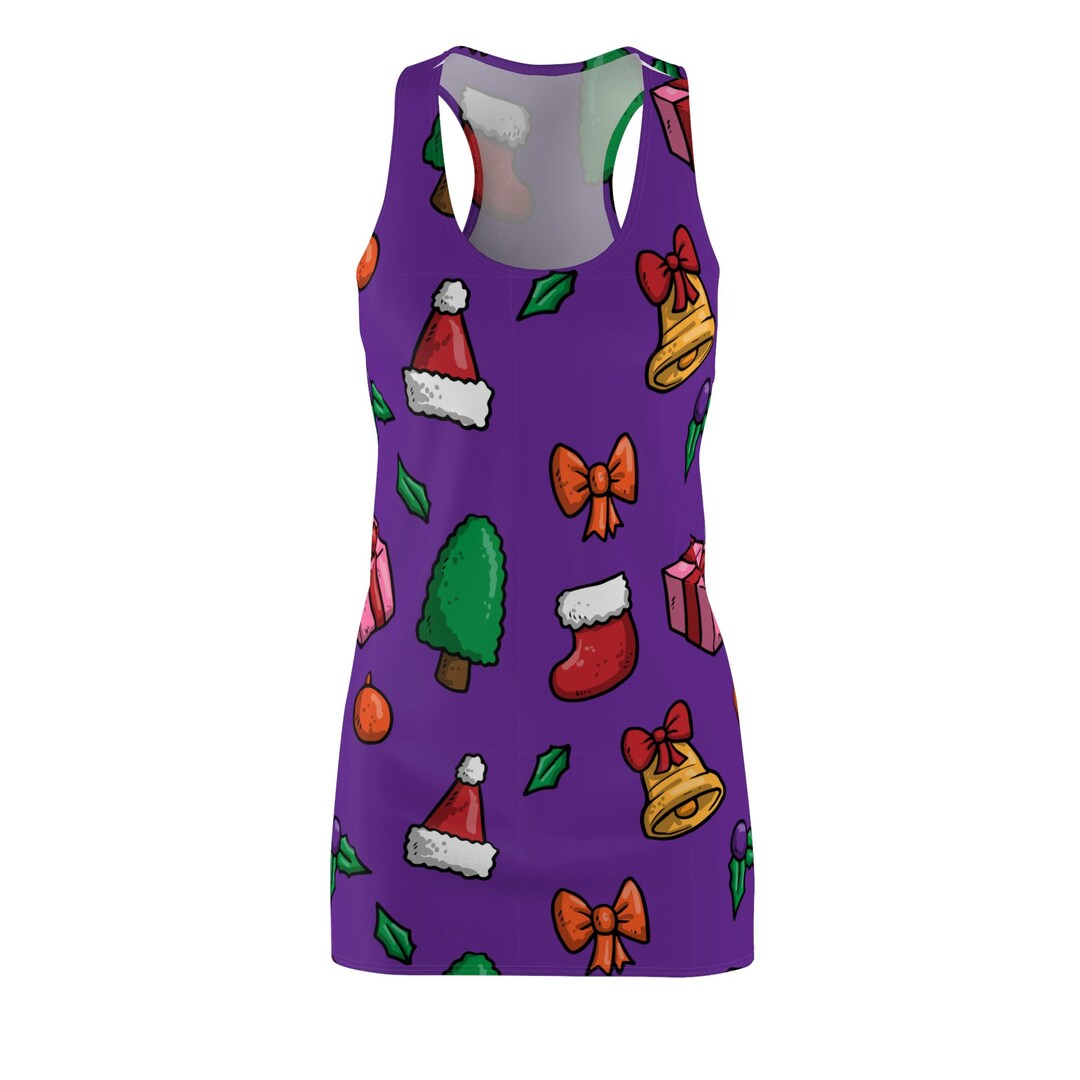 Christmas Dress, Holiday Party Outfit, Women's Racerback Dress, Festive ...