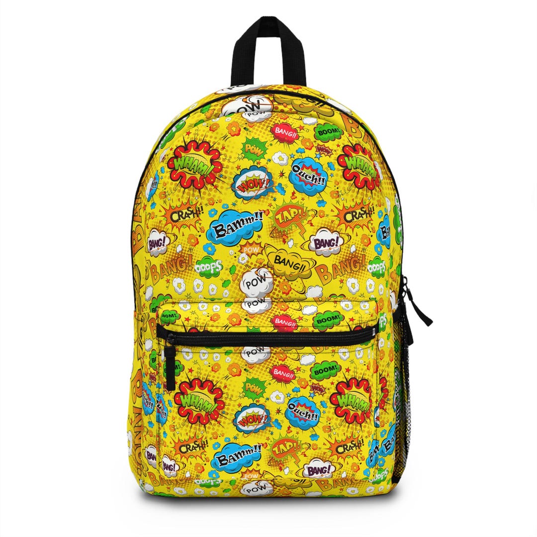 Comic Backpack, School Book Bag, Kids Knapsack, Funny Travel Pack ...