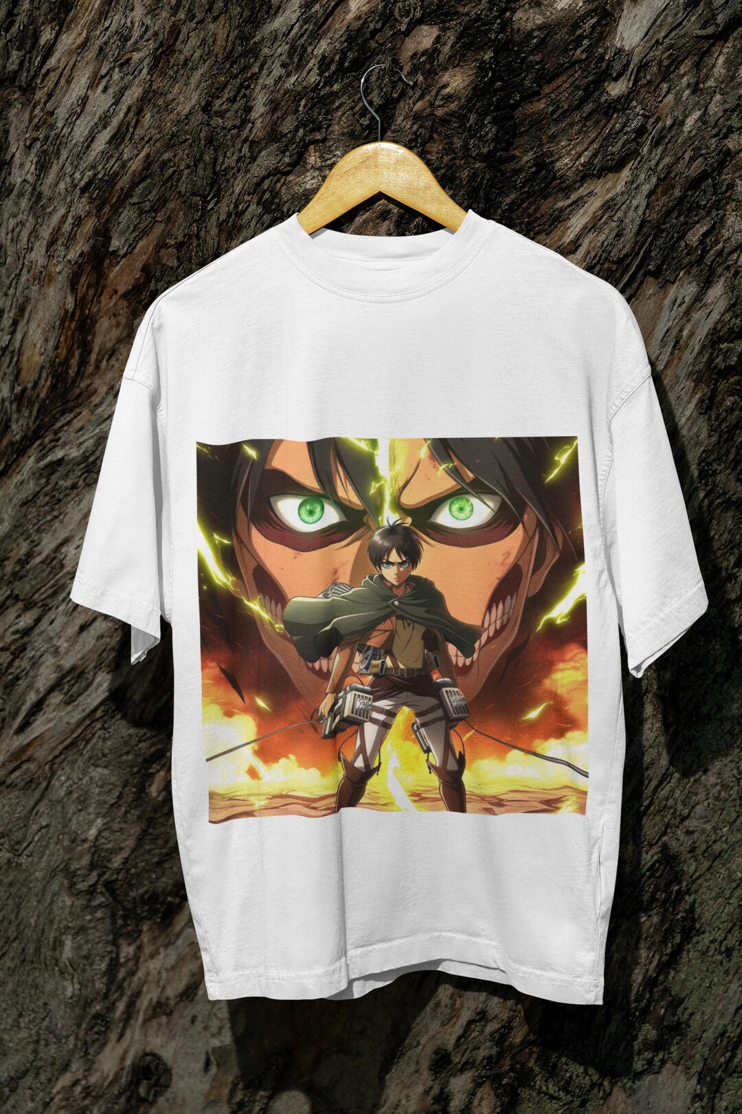 Attack on Titan Eren Yeager T-shirt 100% Cotton Premium Anime Art Tee ...