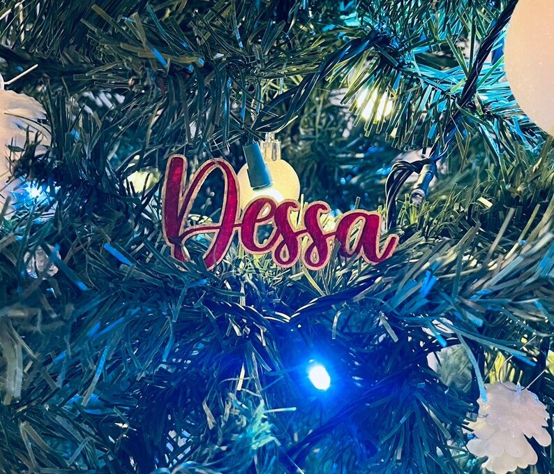 Custom Wood Christmas Ornaments | Personalized Laser-cut Tree Decor - Etsy
