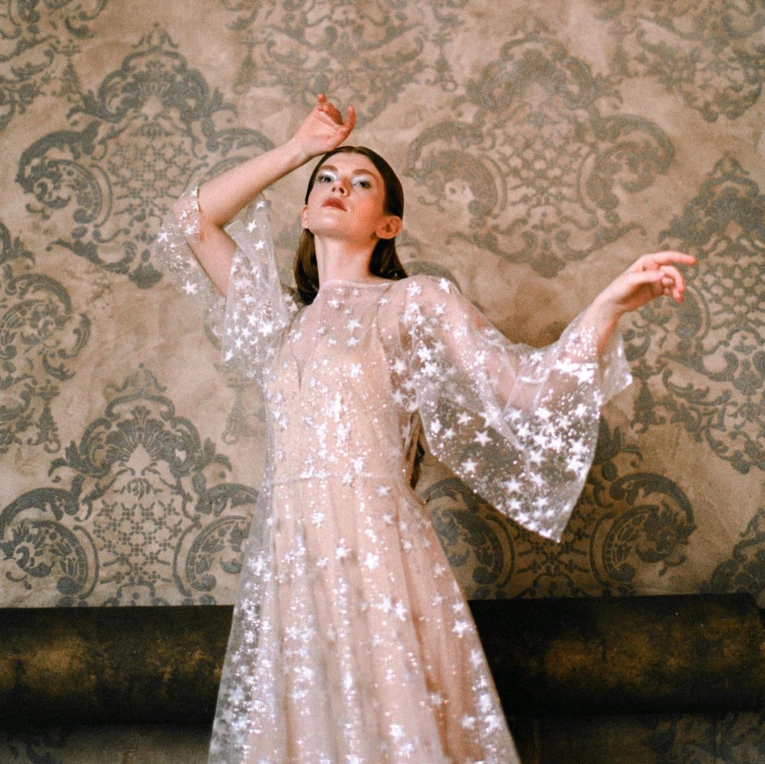 Goth Wedding Dress, Sparkly Wedding Gown, Unique Wedding Dress, Custom ...
