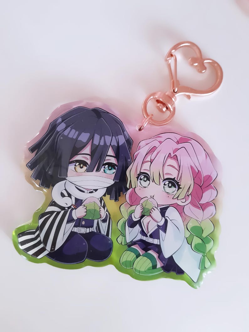 Mitsuri Kanroji & Iguro Obanai (obamitsu) Keychain / Charm Traslucent ...