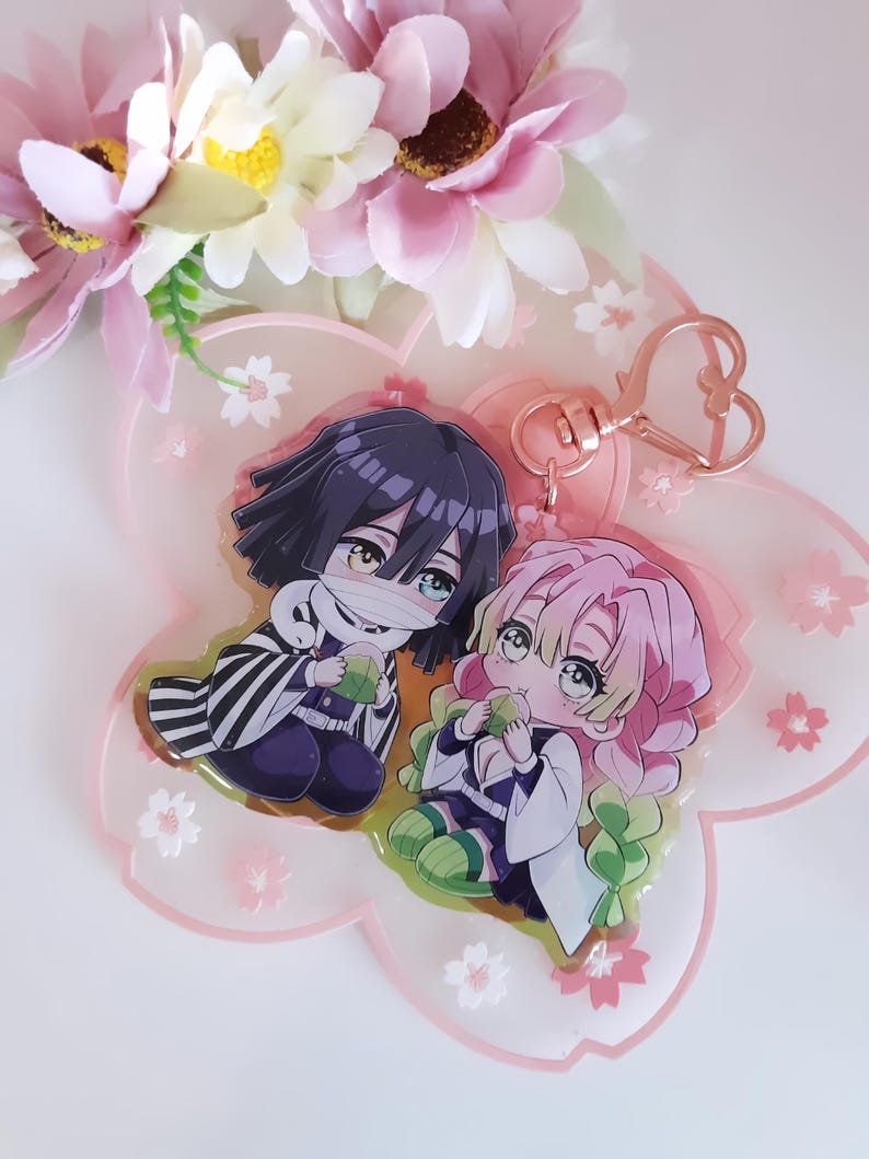 Mitsuri Kanroji & Iguro Obanai (obamitsu) Keychain / Charm Traslucent ...