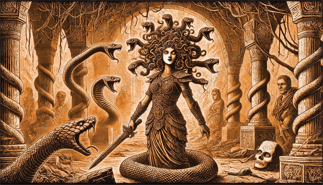 Medusa Laser Engrave Image Laser Burn PNG File 3D Laser Ready File High ...
