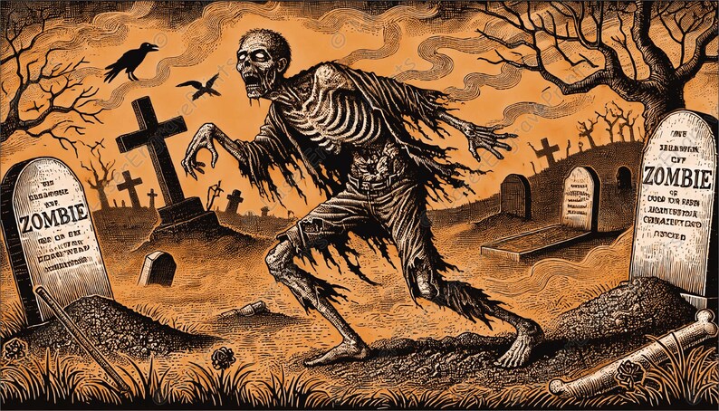 Shambling Zombie Laser Engrave Image Laser Burn PNG File 3D Laser Ready ...