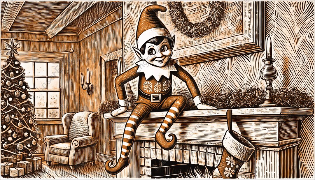 Elf on Shelf Laser Engrave Image Laser Burn PNG File 3D Laser Ready ...