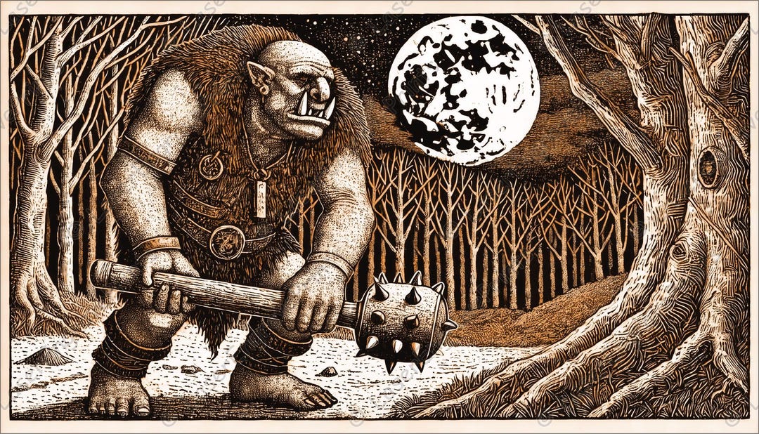 Fearsome Ogre Laser Engrave Image Laser Burn PNG File 3D Laser Ready ...