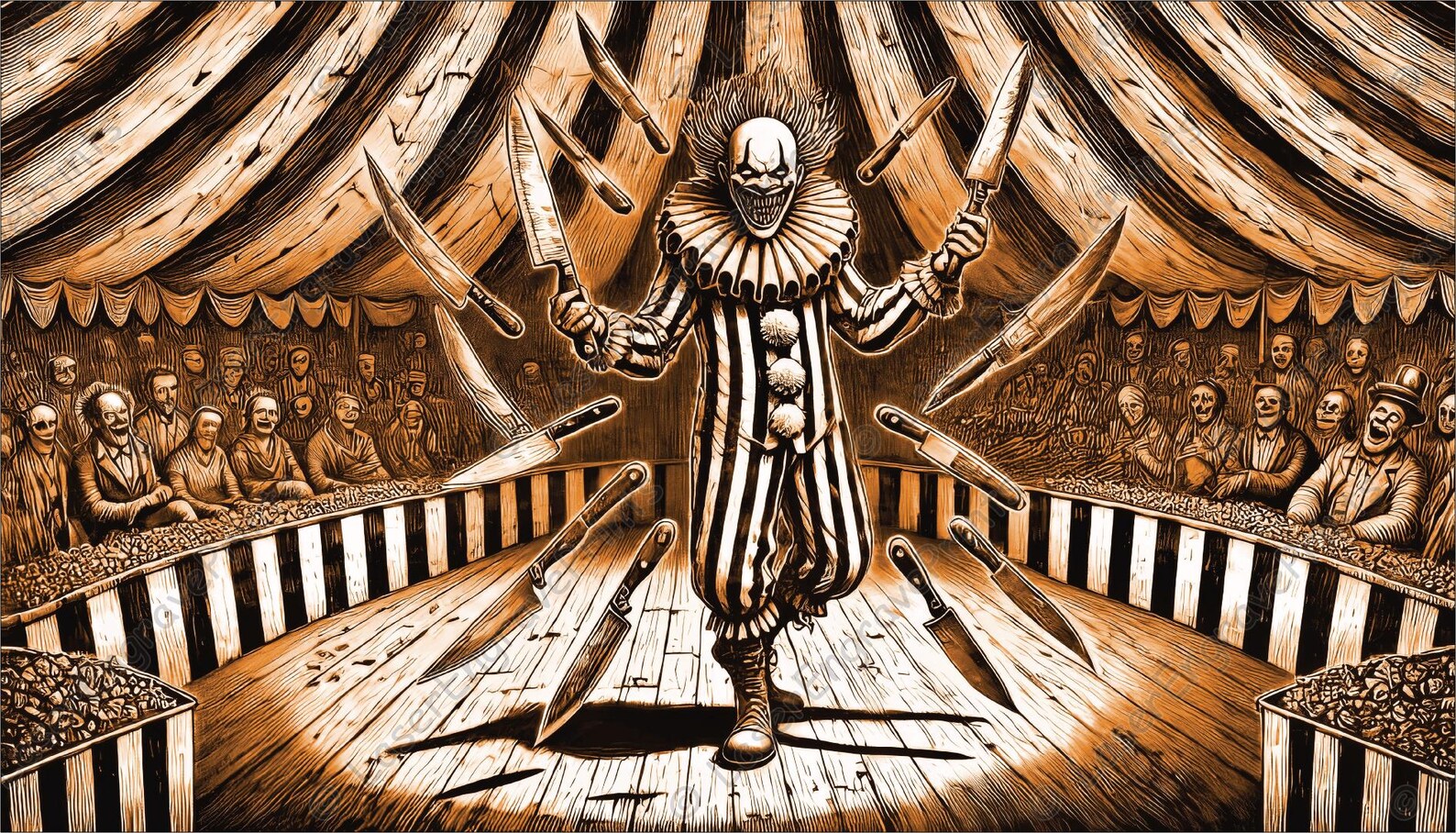 Evil Clown Laser Engrave Image Laser Burn PNG File 3D Laser Ready File ...