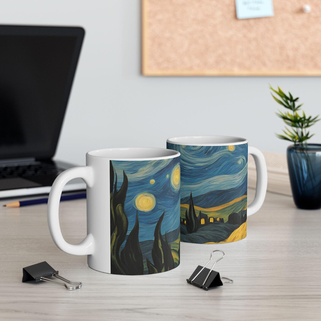 Van Gogh Style Ceramic Mug, Coffee Lover Gift, Impressionist Mug, Art ...