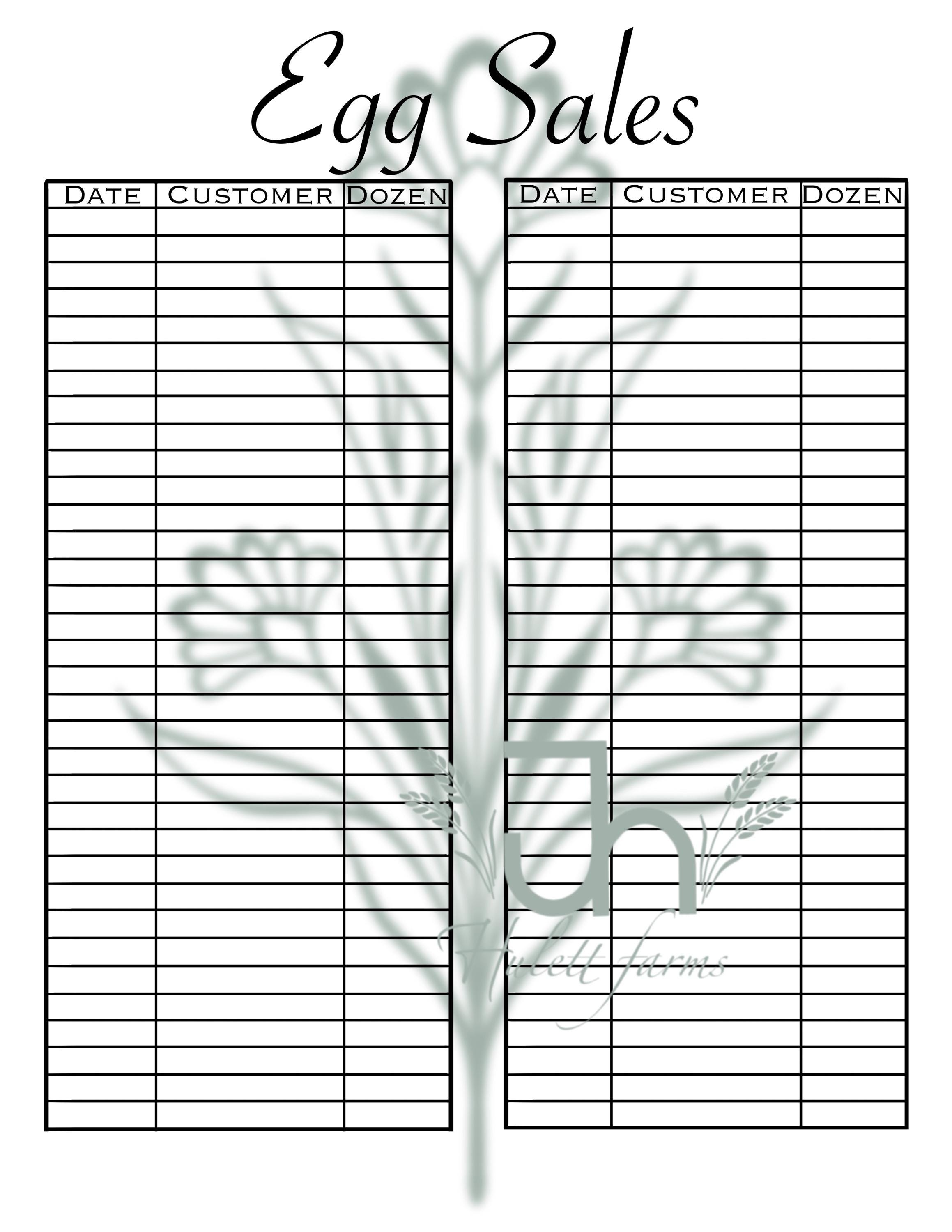Chicken Logbook Pages - Egg Sales Expense Tracker - Flock Tracking ...