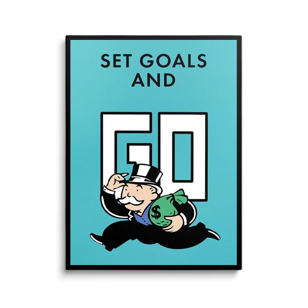 Canvas Monopoly Goals and Go Unique Wall Art for Gamers Motivation ...