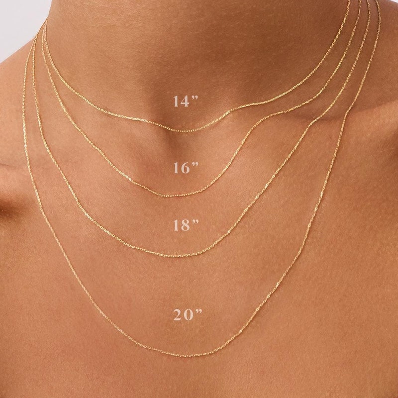14k Gold Chain Thin 20in - Etsy