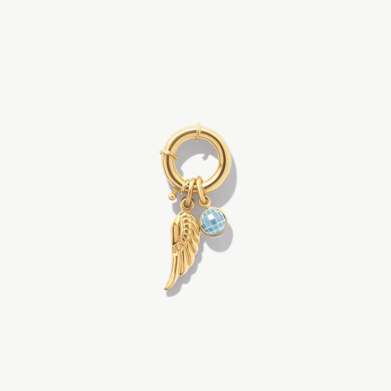 14K Solid Gold Charm Holder, Secure Lock Pendant Connector Ring - Etsy UK