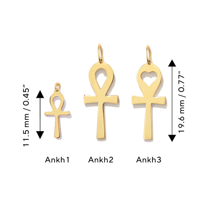 14K Solid Gold Ankh Necklace: Symbol of Life Pendant - Etsy