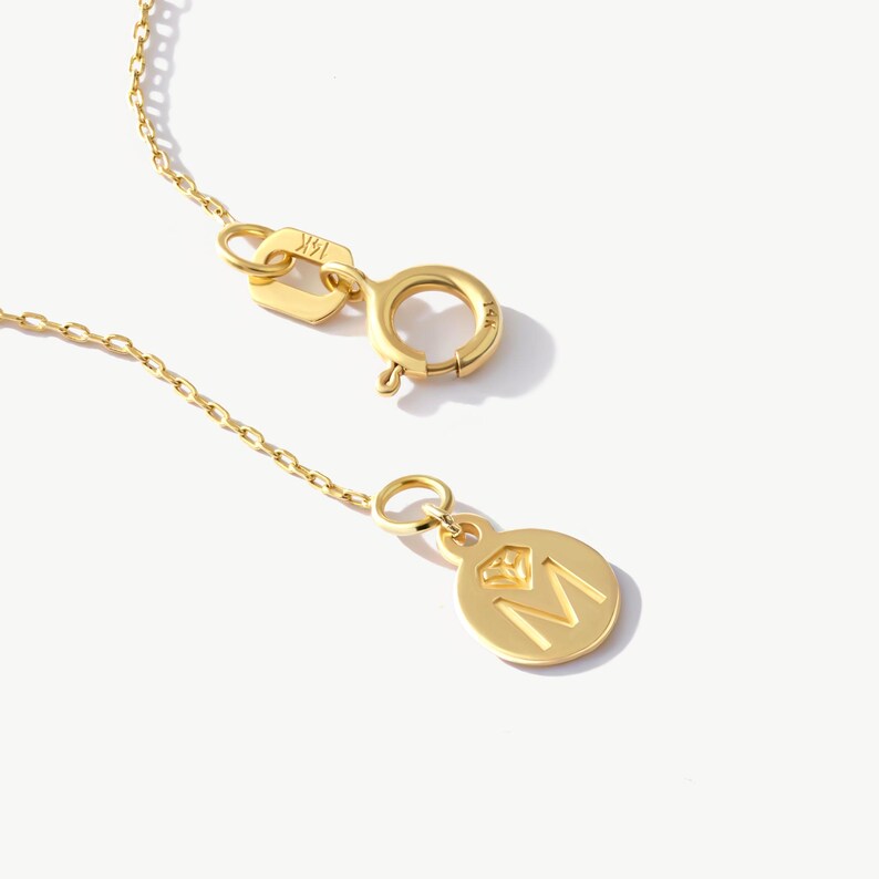 14k Solid Gold Moon & Star Necklace: Mother of Pearl Pendant - Etsy