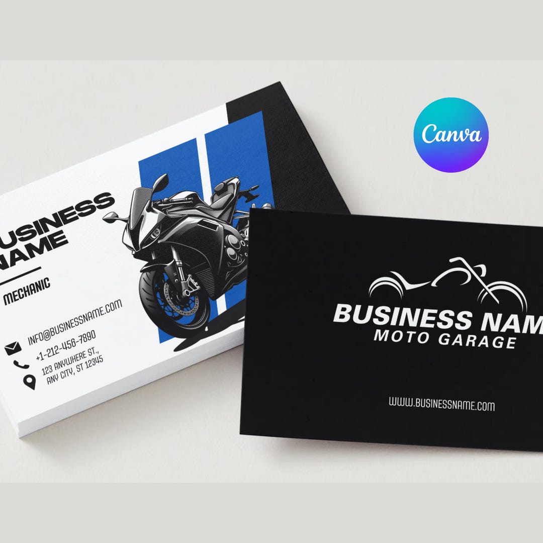 Mechanic Business Card Template Canva DIY - Etsy